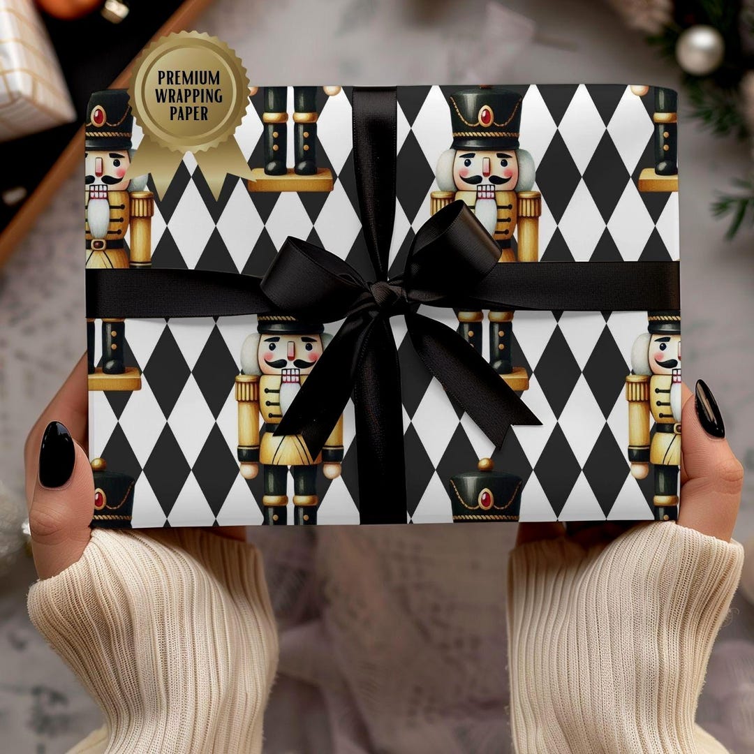 Luxury Nutcracker Christmas Gift Wrap- Chic Holiday Wrapping Paper ...