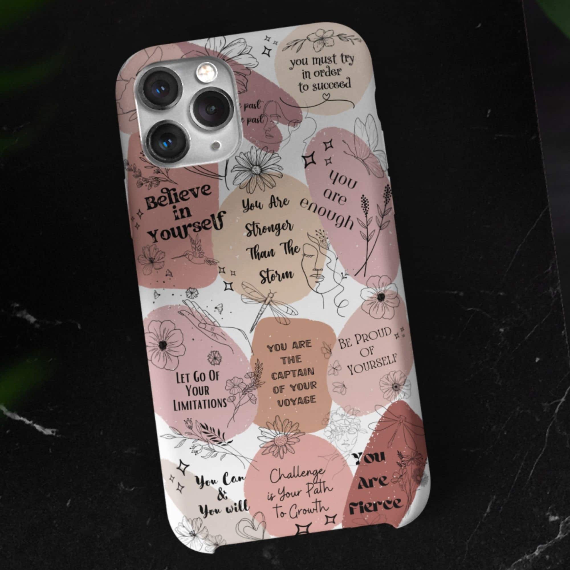 Positive Affirmations Quotes BOHO Phone Case, Mental Health Matters ...