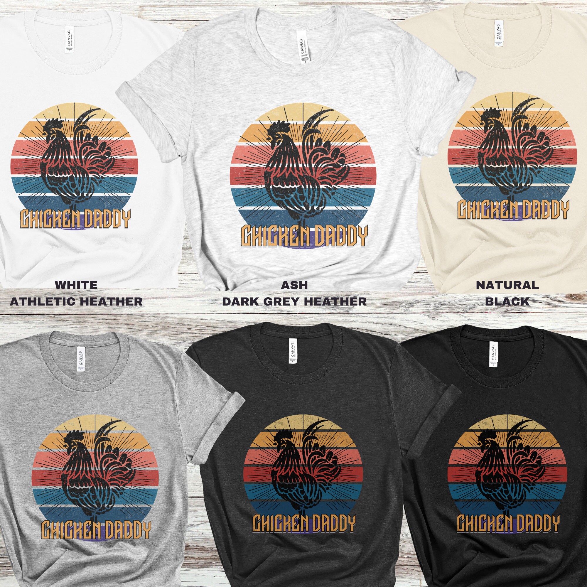 Retro Chicken Daddy Shirt Vintage Chicken Lover T Shirt for - Etsy
