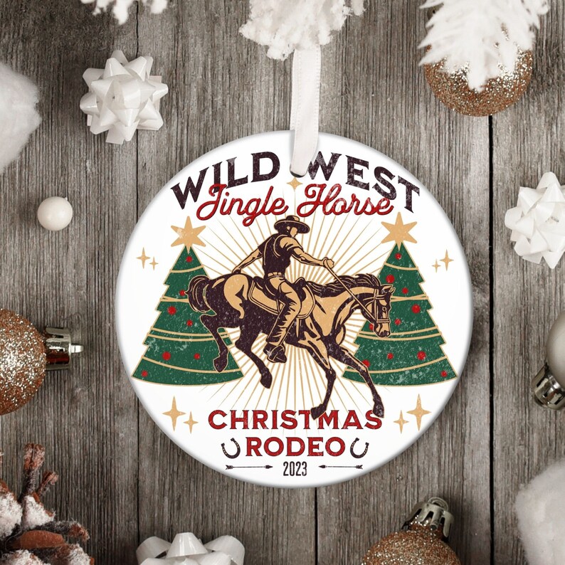 Jingle Horse Western Christmas Ornament, Cowboy Farmhouse Xmas Home ...
