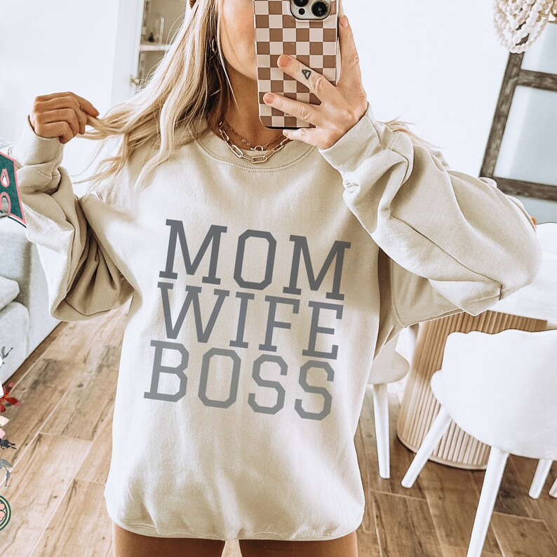 Mom Wife Boss Sweatshirt, Boss Lady Mama Shirt, Mother's Day Gift for ...