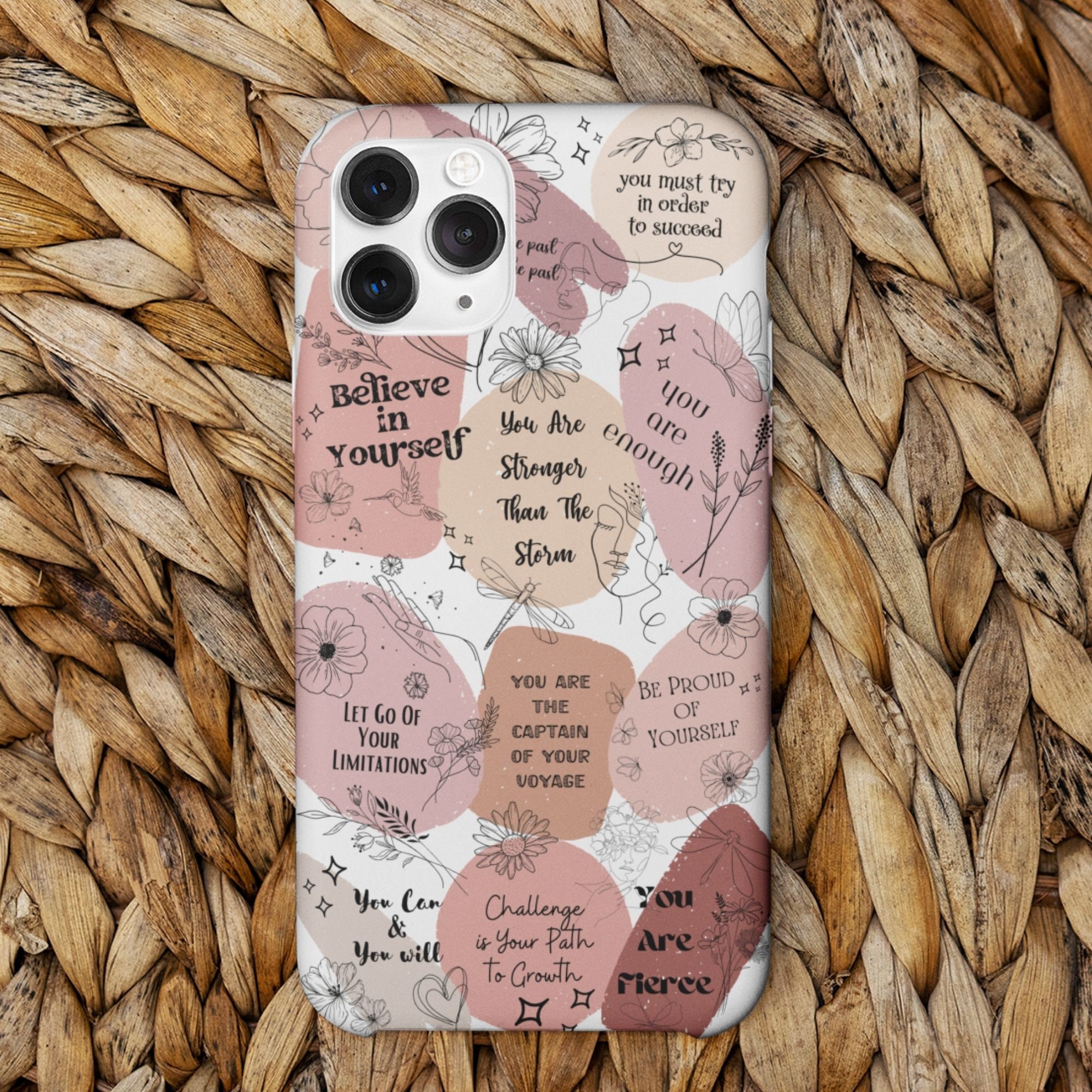 Positive Affirmations Quotes BOHO Phone Case, Mental Health Matters ...
