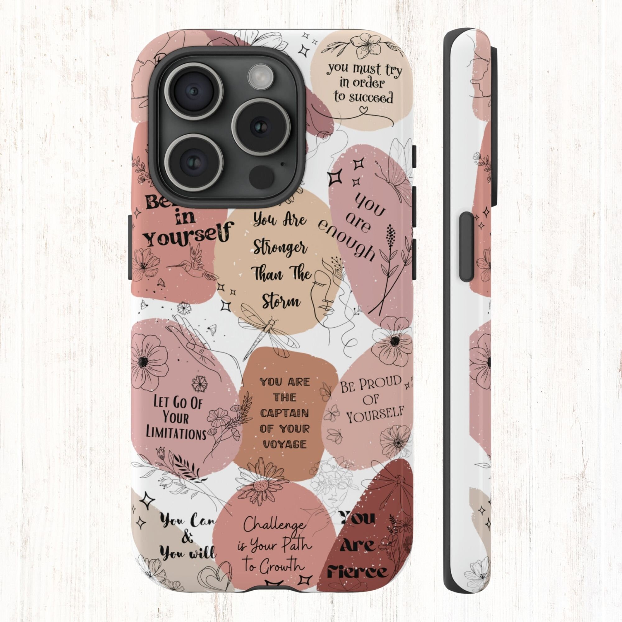 Positive Affirmations Quotes BOHO Phone Case, Mental Health Matters ...