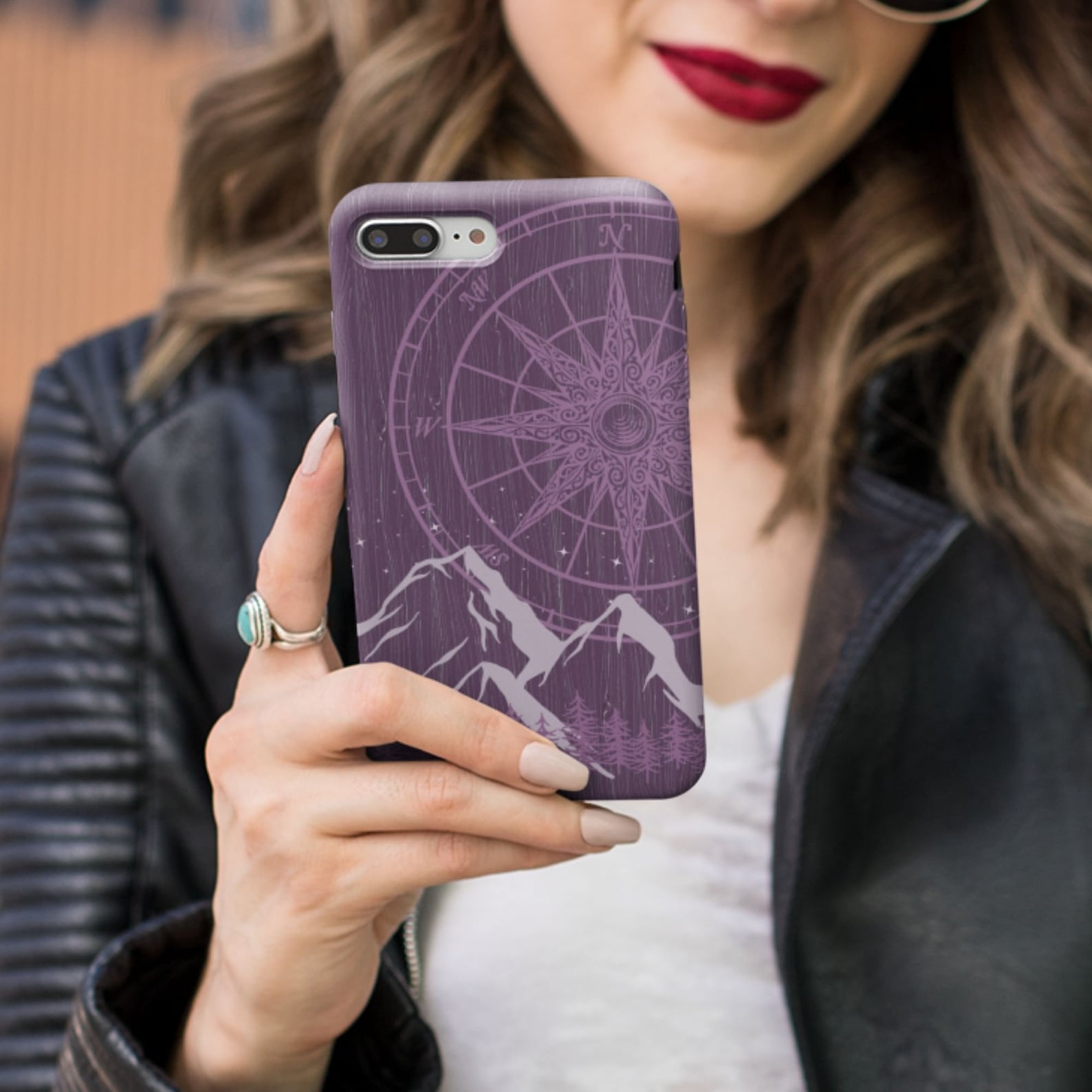 Mystical Mountains Compass Phone Case, Western Nature Lover Gift Men ...