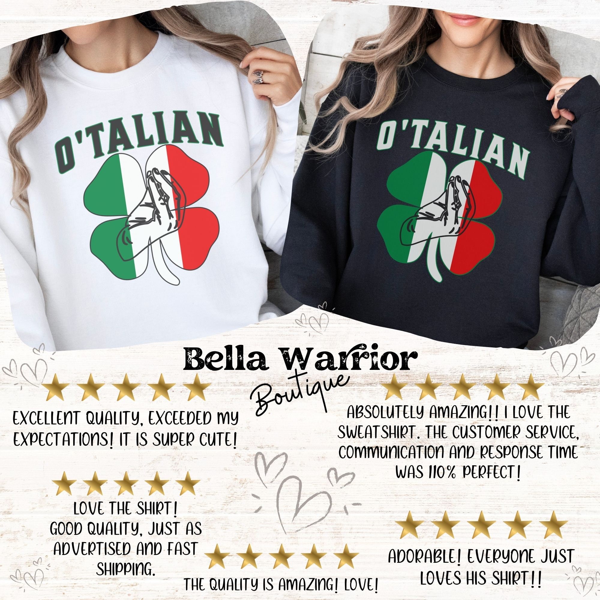 Italian Irish O'talian St. Patrick's Day Sweatshirt, St. Patty's Day ...
