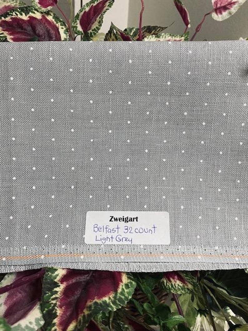 Belfast Linen 32 Count Light Grey With White Dots - Etsy