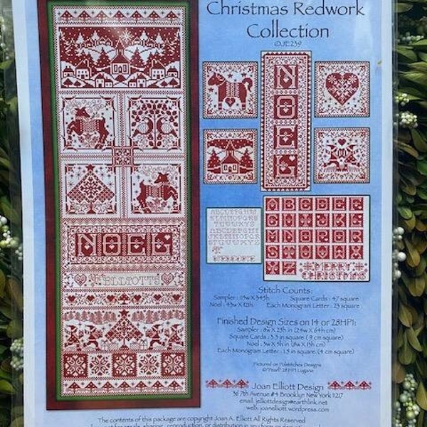 Christmas Redwork - Etsy