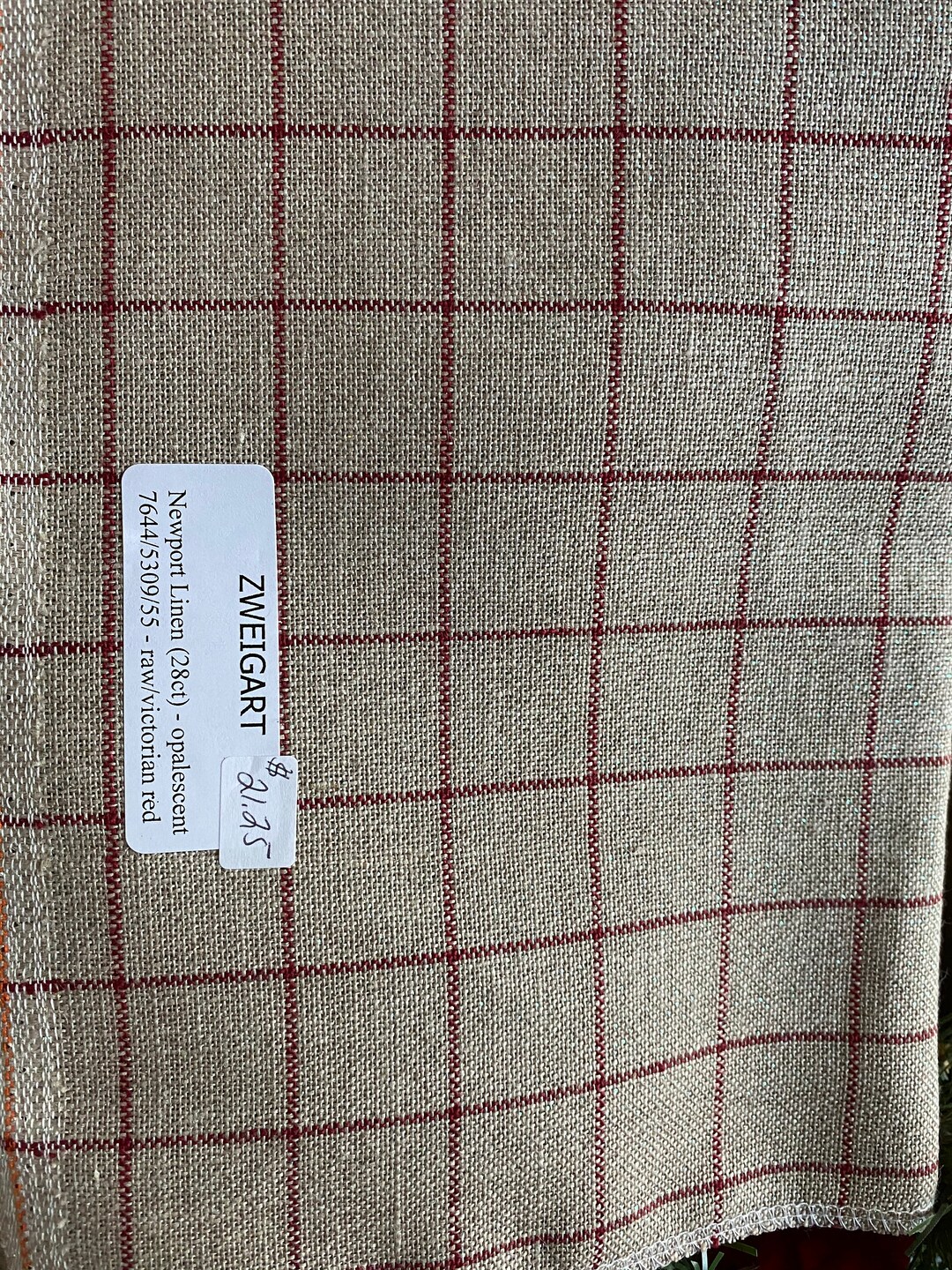 Newport Linen 28ct Raw Linen / Victorian Red - Opalescent 14x14 - Etsy