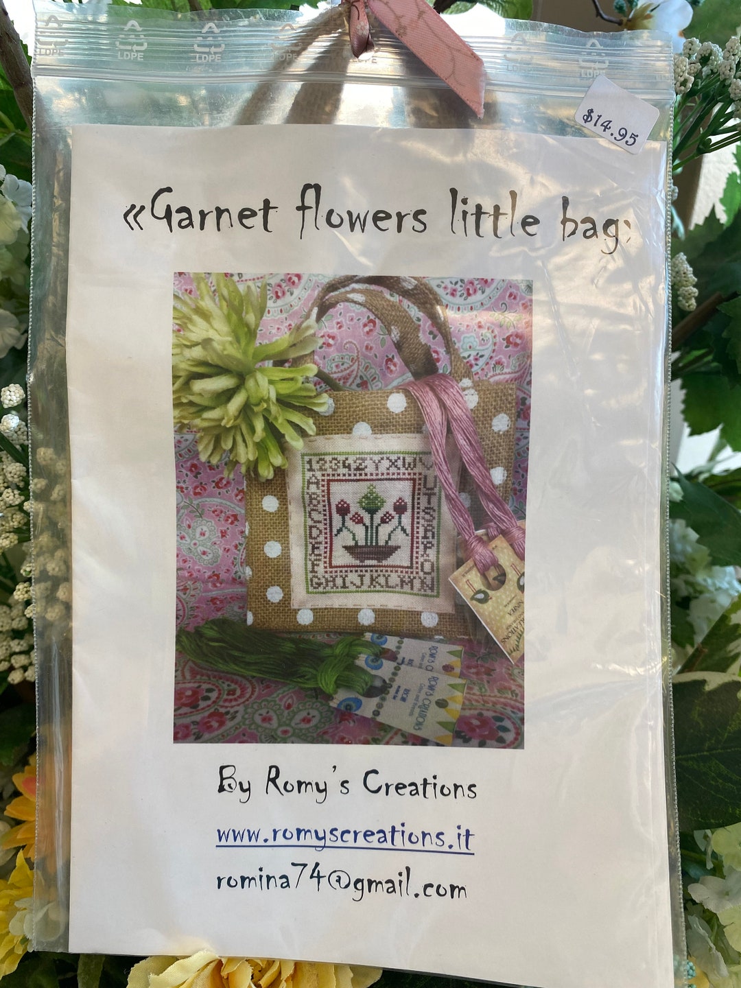 Garnet Flowers Cross Stitch Bag - Etsy