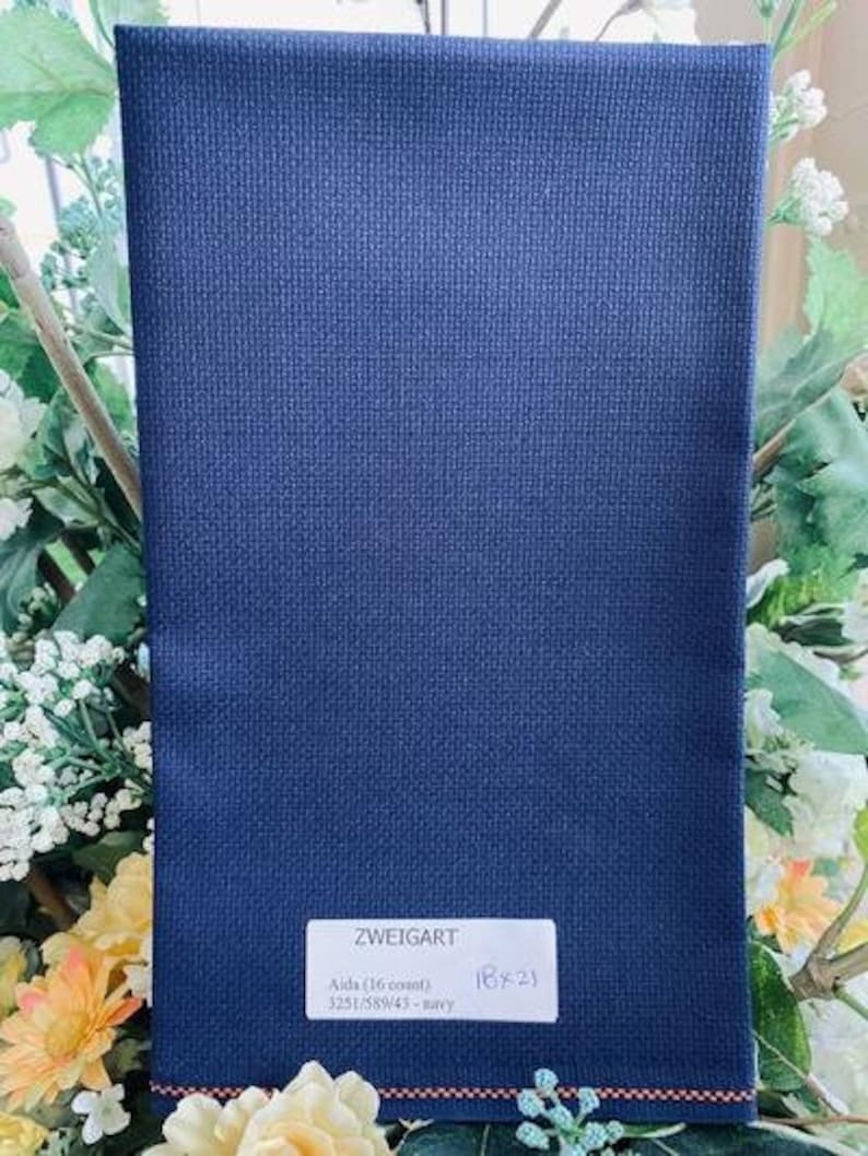 Aida Cloth 16 Count Navy - Etsy