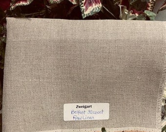 Zweigart 32 Count RAW BELFAST LINEN ~ 18" X 27" ~ Cross Stitch Linen ...