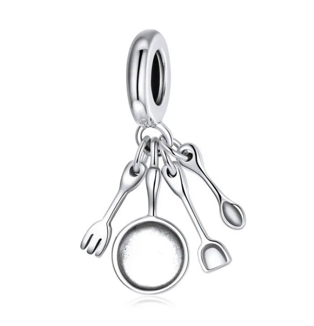 Cooking Utensils Set Charm, 925 Sterling Silver Charm for Bracelets ...