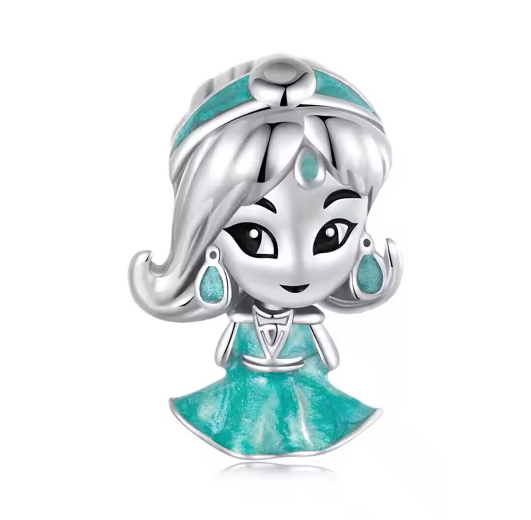 New Princess Jasmine Charm, 925 Sterling Silver Charm for Bracelets - Etsy