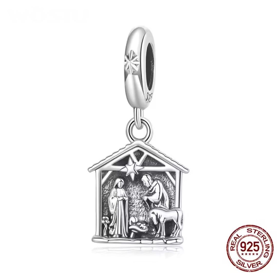 Sterling Silver Jesus Nativity Charm for Bracelets, Necklace Pendants ...