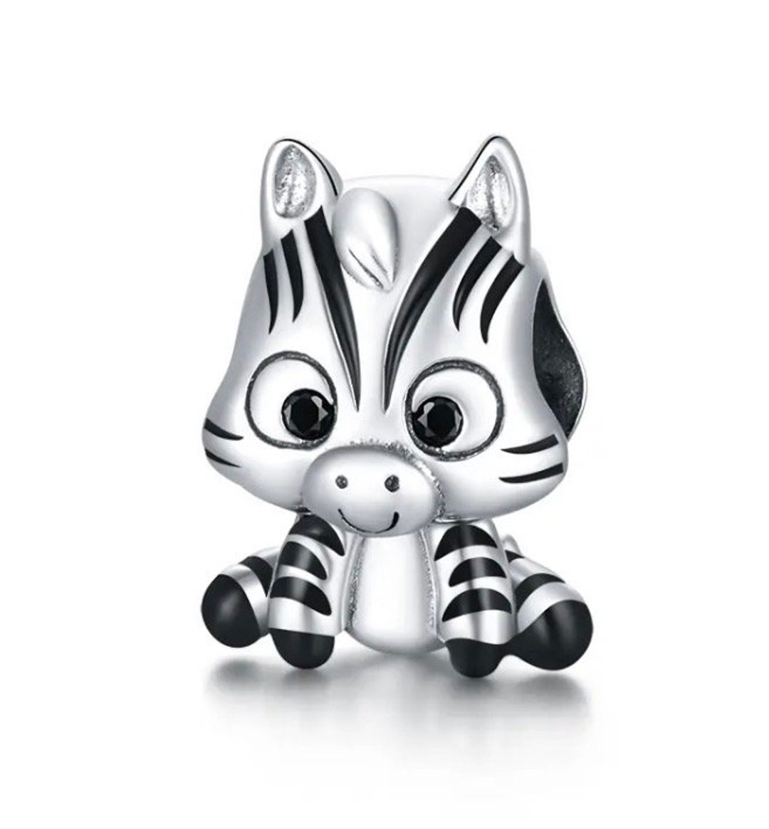 Cute Baby Animal Zebra Charm, Authentic 925 Sterling Silver Charm for ...