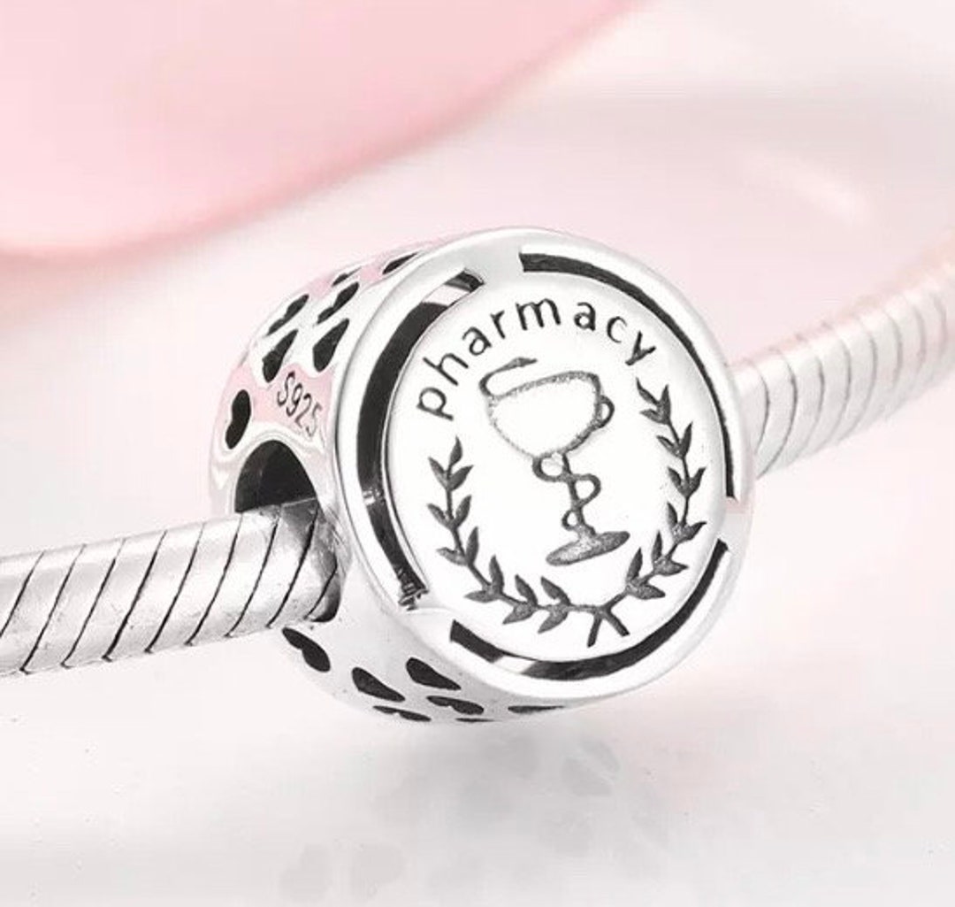Occupational Symbol Pharmacy Sign Charm, Authentic 925 Sterling Silver ...