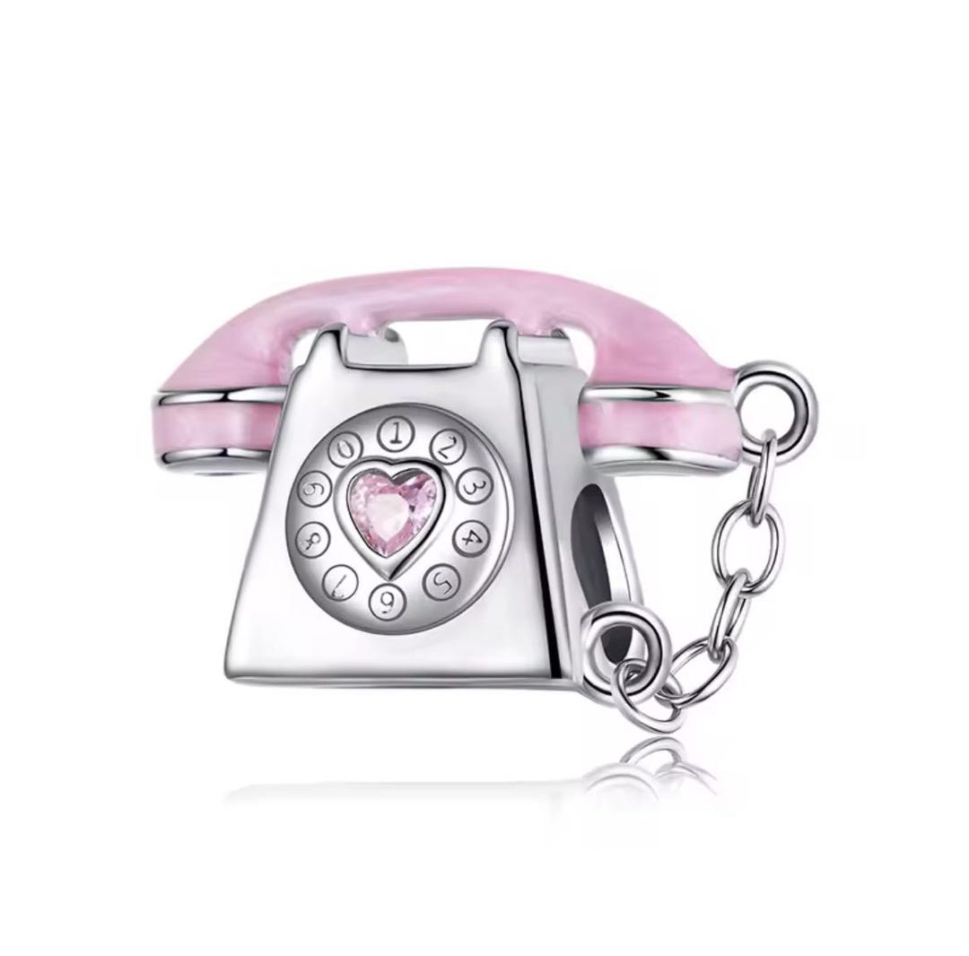 Sterling Silver Telephone Charm for Bracelets - Etsy