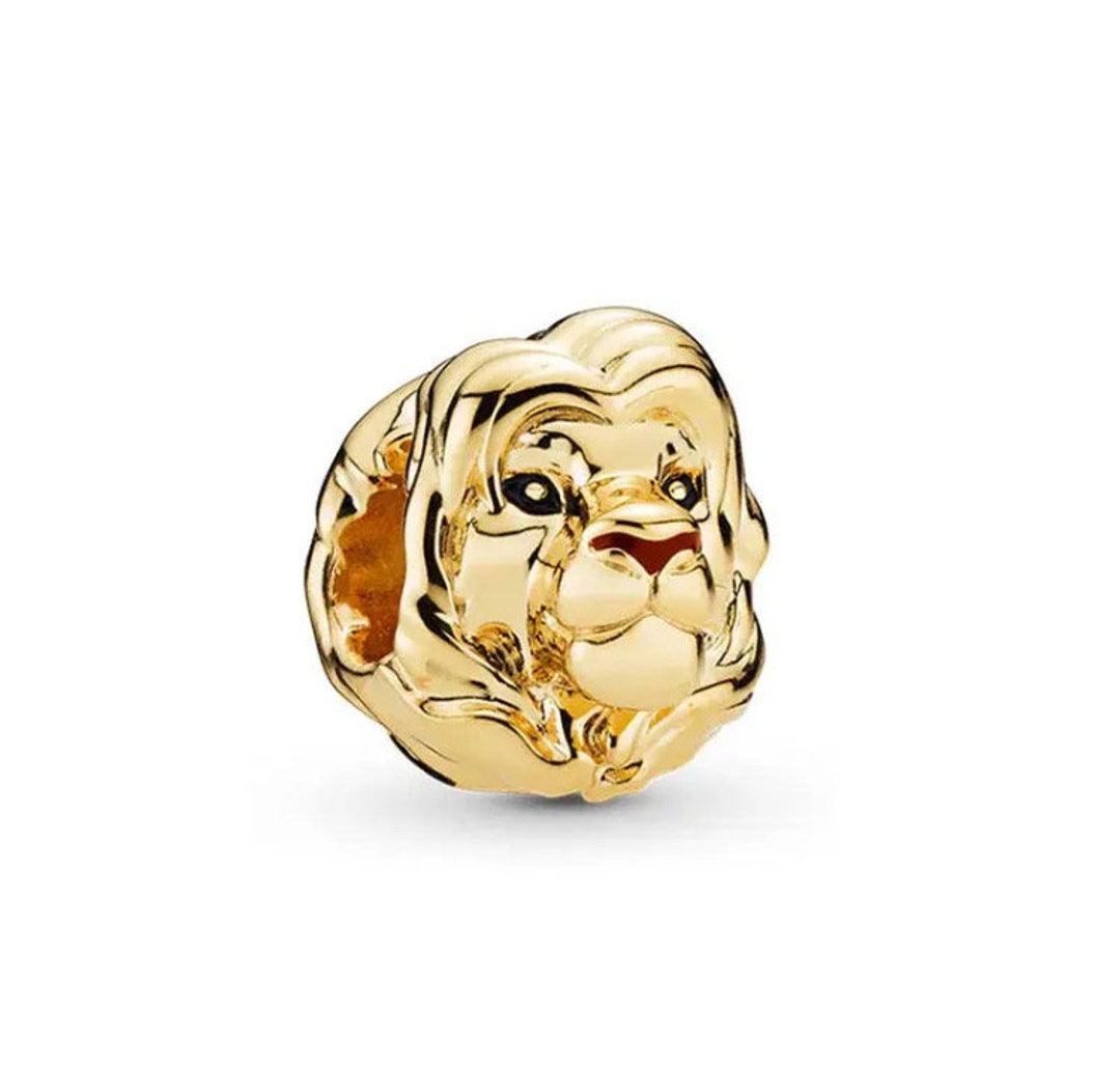 Disney the Lion King Simba Charm, Gold Shine Lion Charm for European ...
