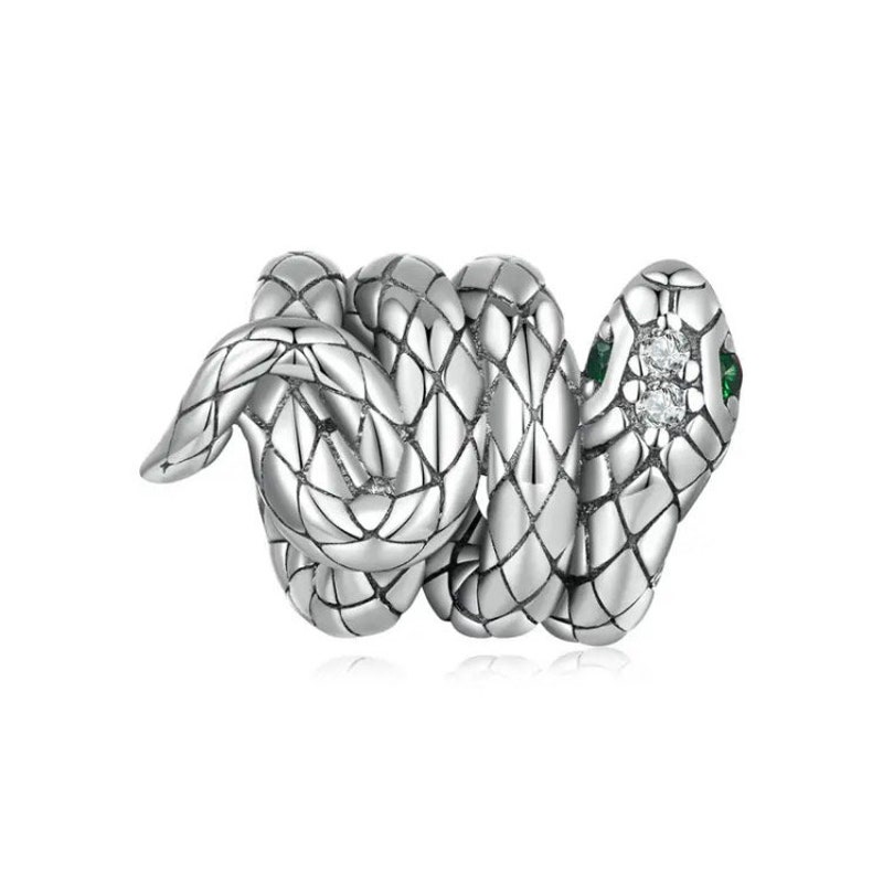 Silver Snake Charm - Etsy