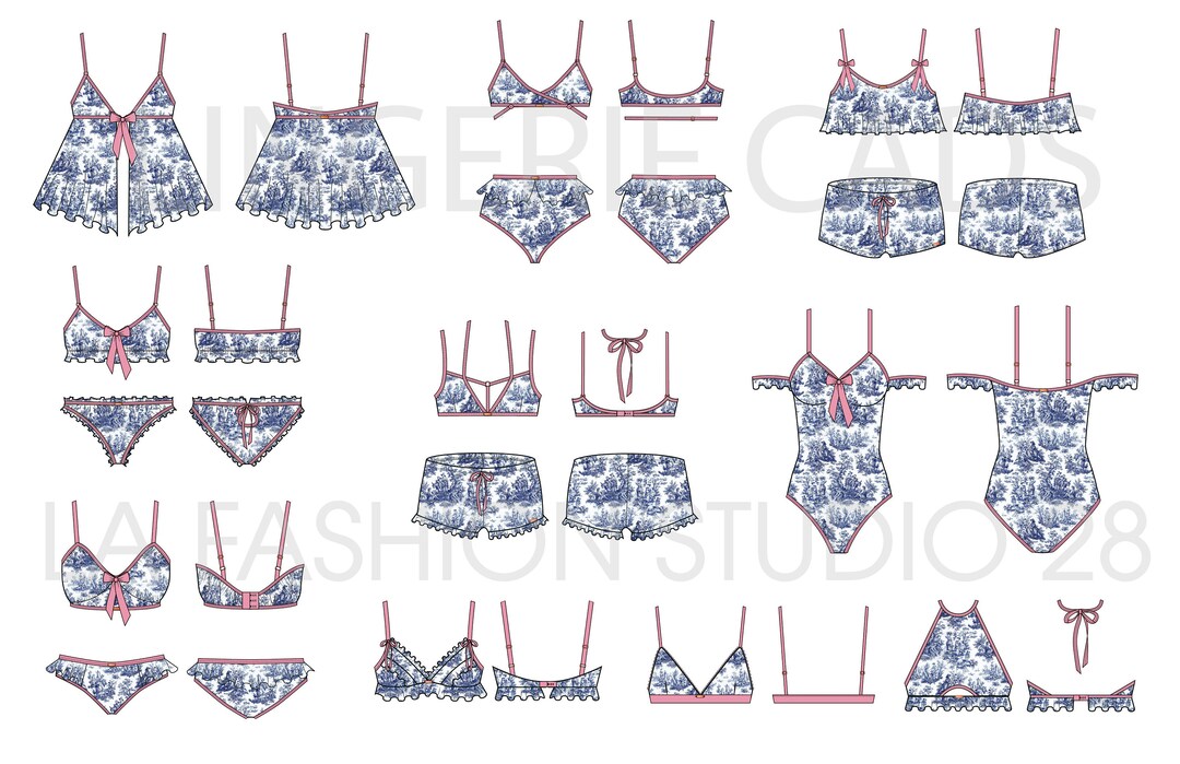 Toile Lingerie Intimates Collection Cads Vector Instant - Etsy