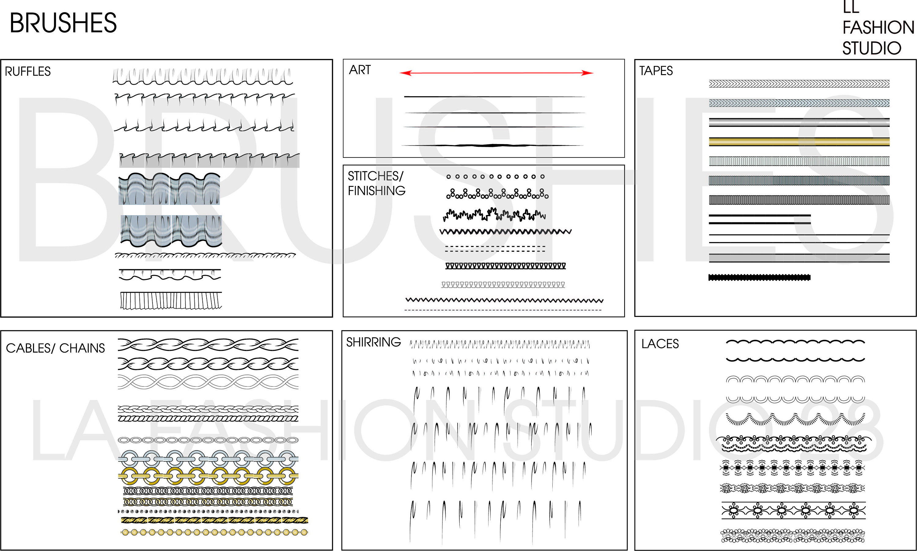 BRUSHES for Illustrator, Fashion Design - Etsy