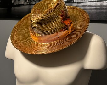 Winter Fedora Black and Gold Fedora Hat/ Unisex/ Men - Etsy
