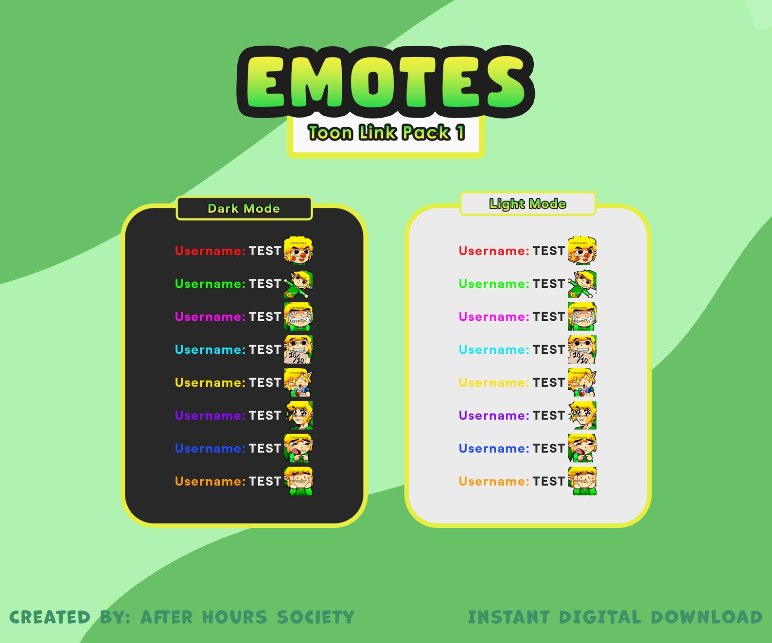 Zelda Toon Link Pack 1 Twitch/youtube/discord Emotes for Streamers - Etsy