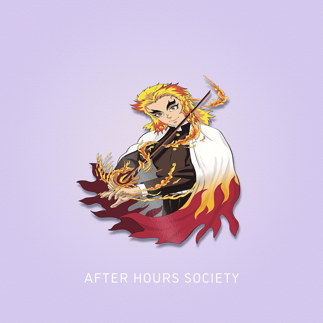 Oni Flame Pillar Hashira Demon Anime Waterproof Vinyl Sticker Car Decal ...