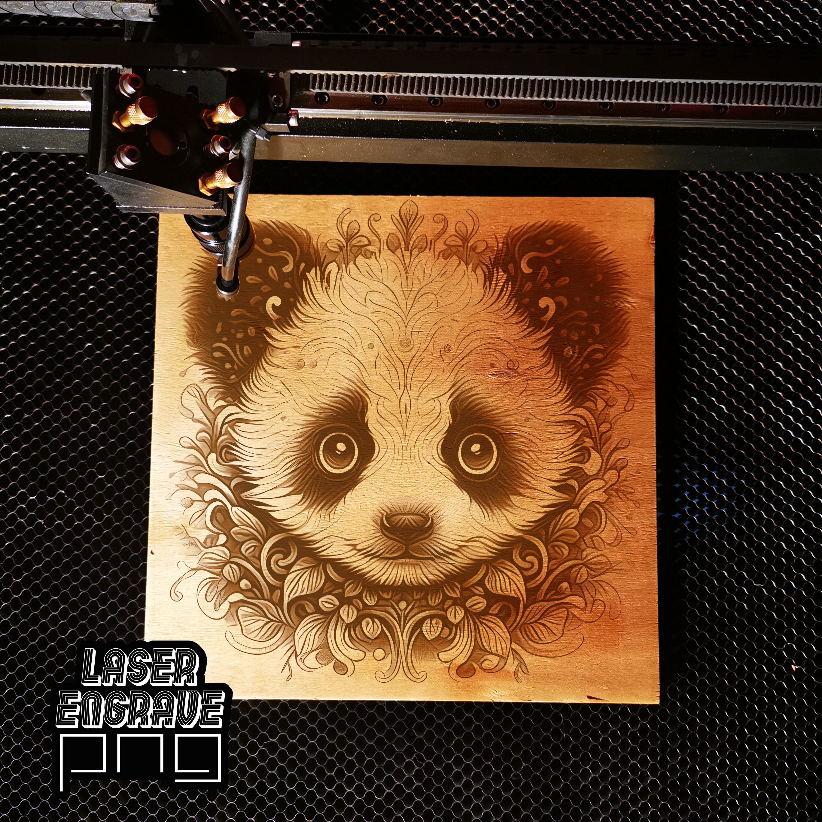 Panda Laser Engraving PNG File: Wood, Slate, Acrylic (digital Download ...