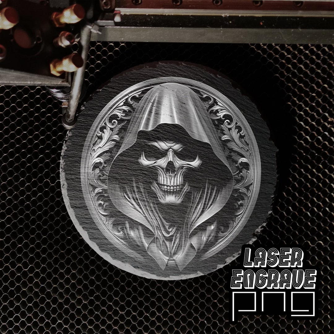 Death PNG Laser Engraving File Slate Coasters CNC Project Laser Burn ...