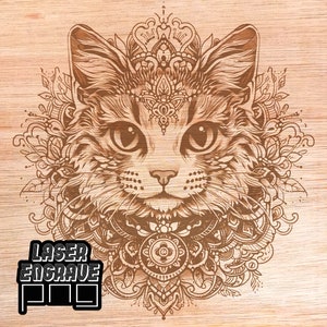 Laser Engrave PNG | Lightburn and Glowforge Ready | Wood Etching File ...
