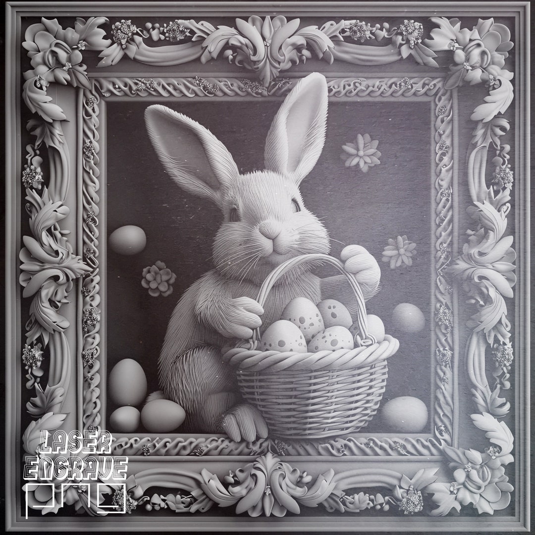 Easter Bunny Laser Engraving File Retro Easter PNG Slate Coasters ...