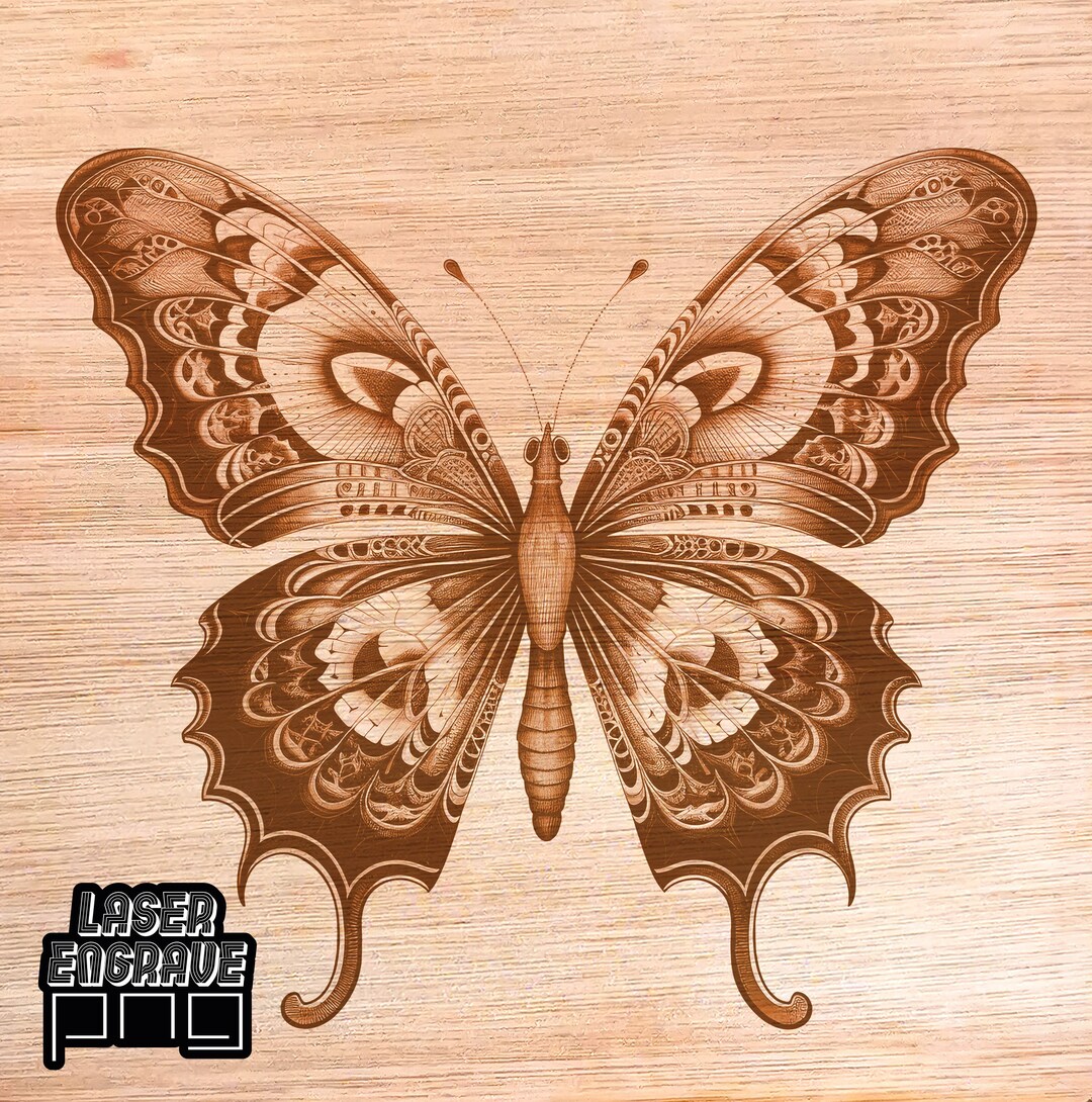 Flying Butterfly PNG Laser Engaving File Lightburn and - Etsy