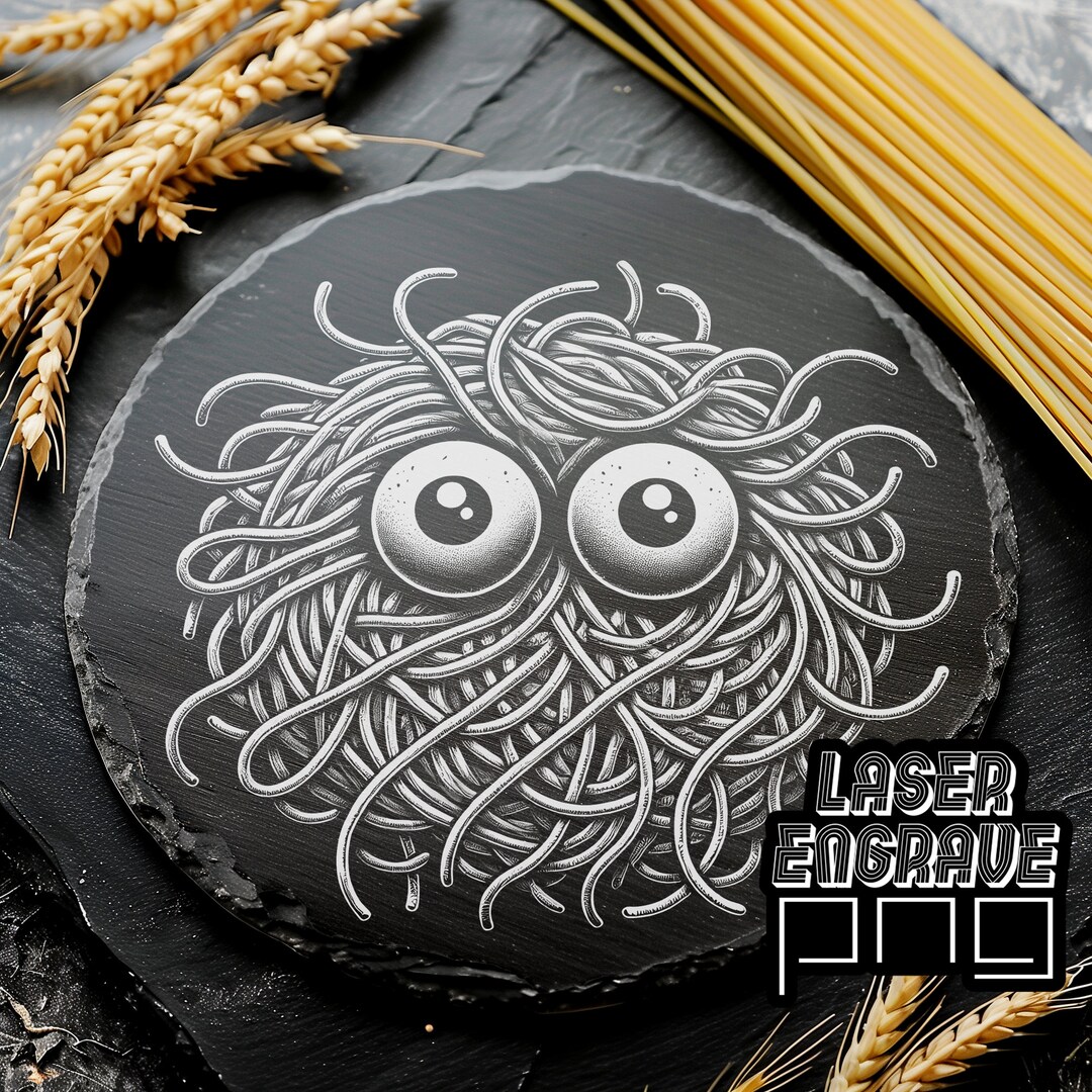 Flying Spaghetti Monster | Slate Coaster PNG | Laser Engrave PNG | Co2 ...
