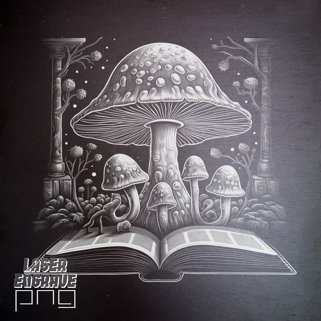 Mushroom PNG | Laser Engraving File for Slate | CNC Etching ...
