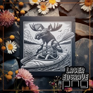 Moose Cow PNG | Slate Coaster PNG | Laser Engrave PNG | Co2 Laser File ...
