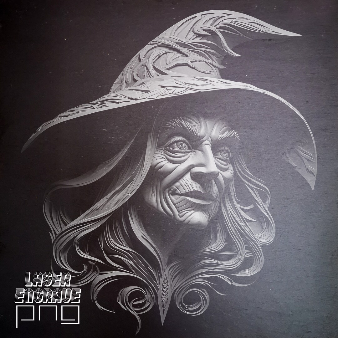 Witch PNG Laser Engraving File Slate Coasters 3D - Etsy