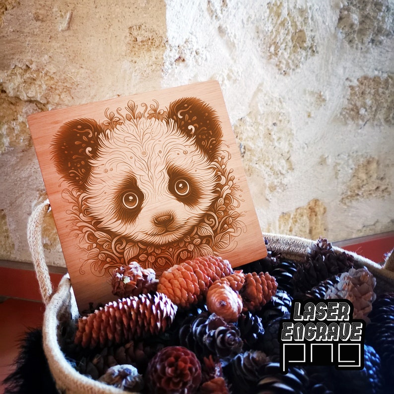 Panda Laser Engraving PNG File: Wood, Slate, Acrylic (digital Download ...