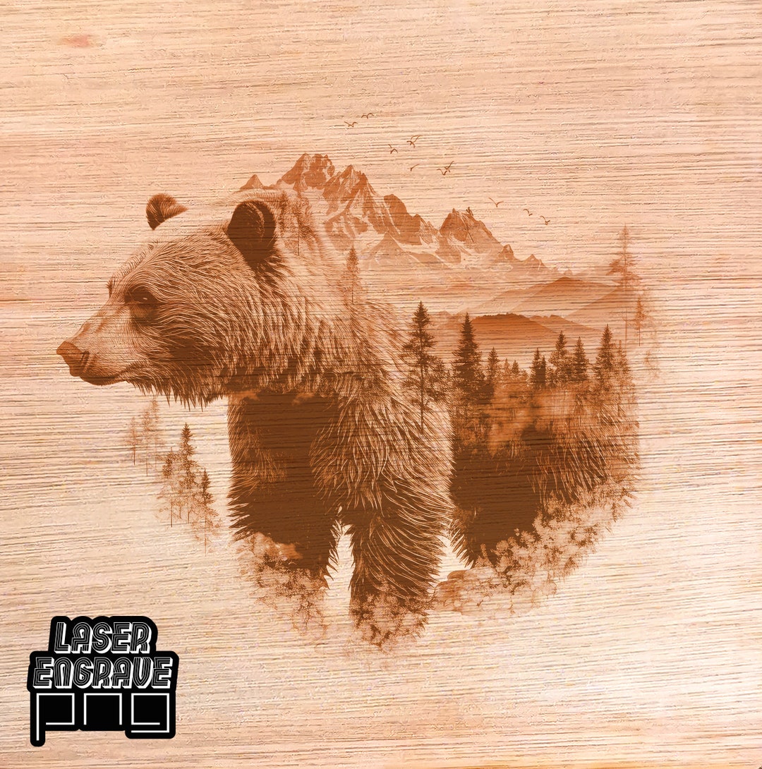 Bear PNG | Laser Engraving File | CNC File for Wood | CNC Projects ...