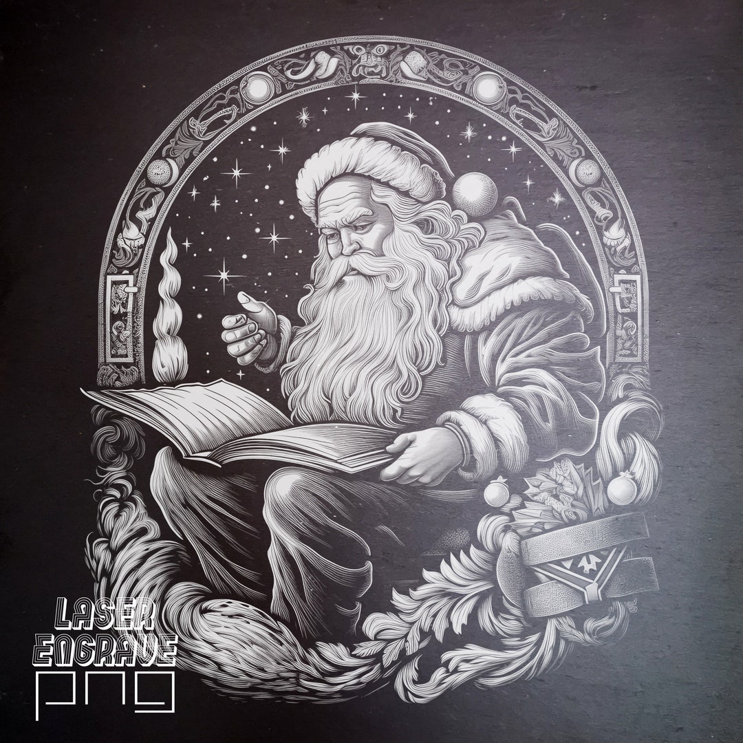 Laser Engraving Files | Santa Claus PNG | Slate Coasters Engraved | CNC ...
