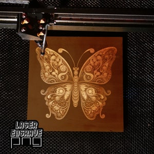 Flying Butterfly PNG | Laser Engraving File | Slate Coasters | CNC ...