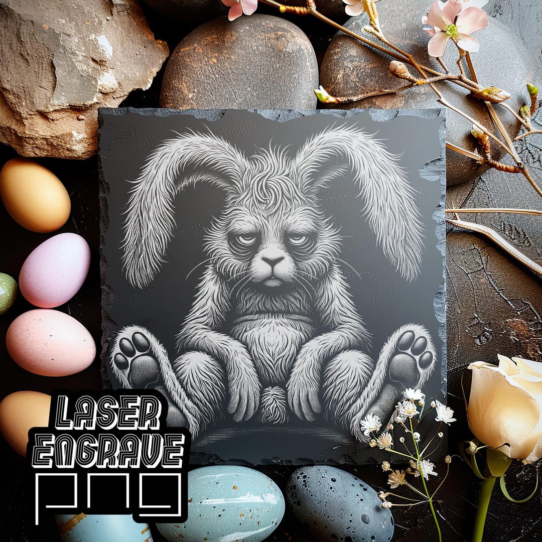 Slate Engraving File | Easter Bunny PNG | High Quality | Easy Laser ...