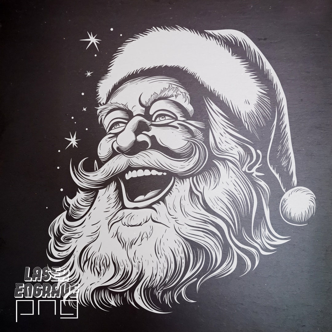 Laser Engraving Files Santa Claus PNG Slate Coasters Engraved CNC ...