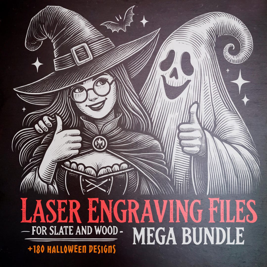 Halloween Laser Engraving Files: Witch, Ghost, Vampire PNG Bundle - Etsy