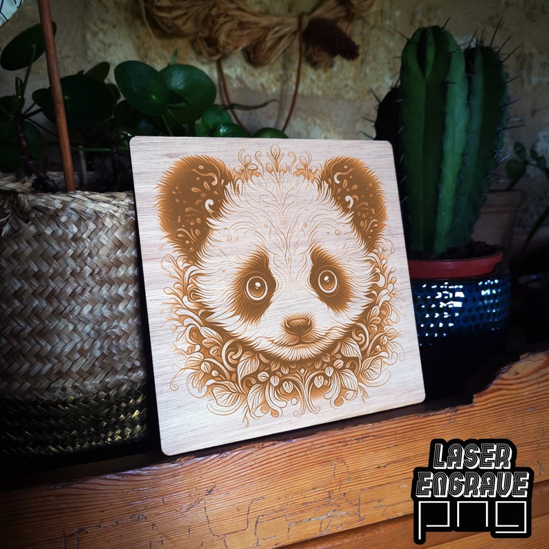 Panda Laser Engraving PNG File: Wood, Slate, Acrylic (digital Download ...