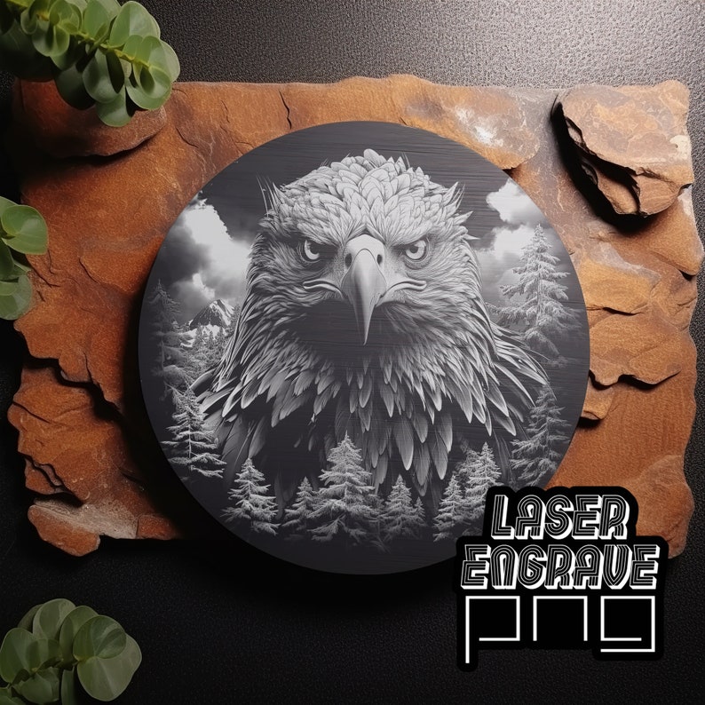Bald Eagle Head Laser Engraving PNG File: Slate Coasters, Signs - Etsy
