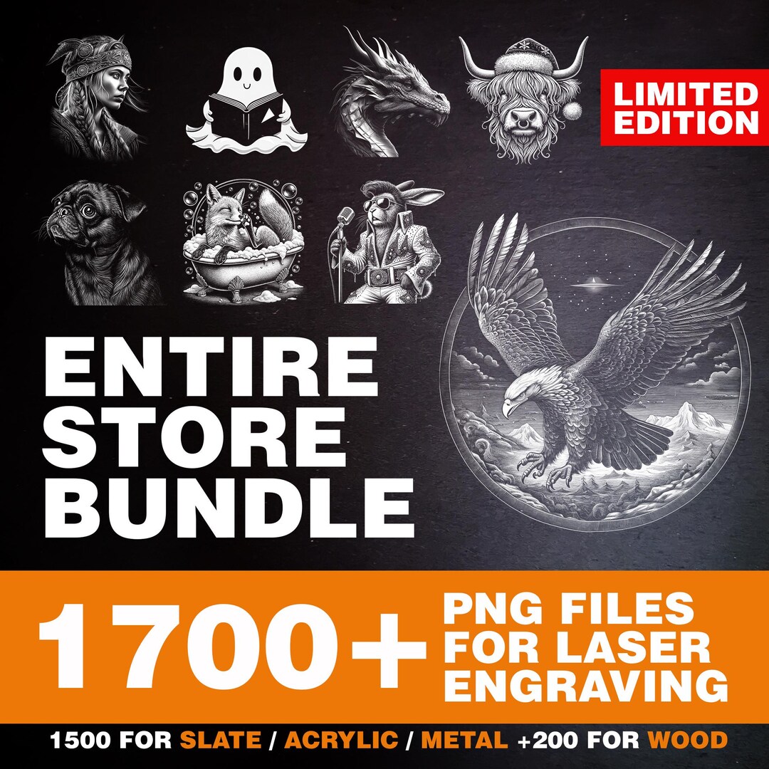 1700 Ready to Engrave PNG Laser Files - Design Pack for CO2, Diode ...