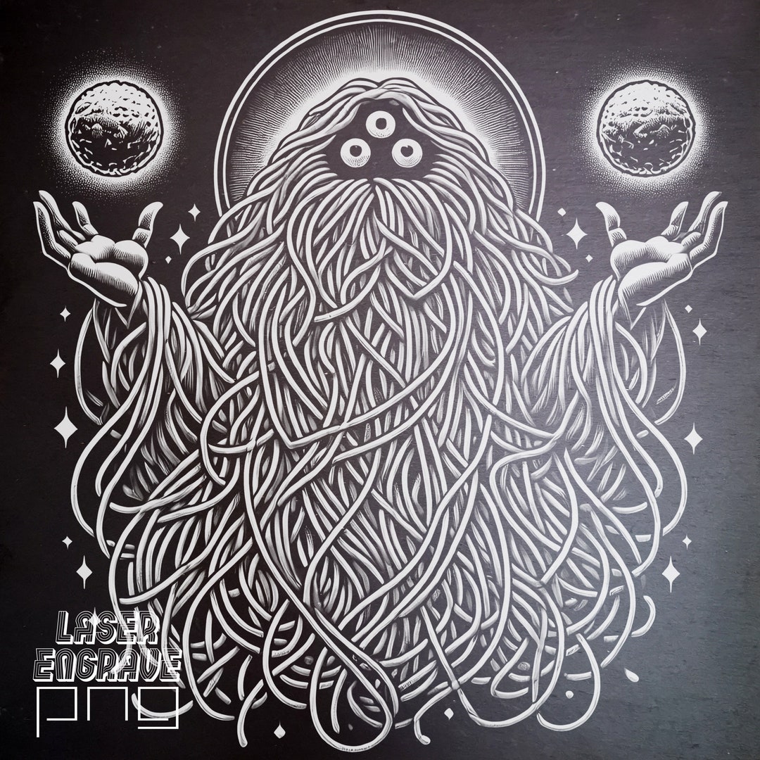 Flying Spaghetti Monster | Slate Coaster PNG | Laser Engrave PNG | Co2 ...