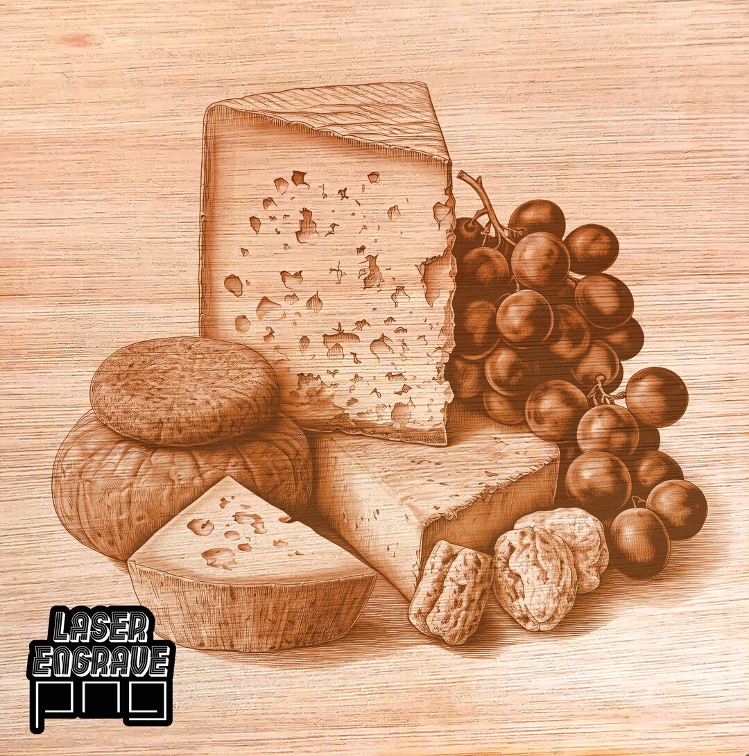 Cheese Board | Laser Engrave PNG | Lightburn and Glowforge Ready | Wood ...