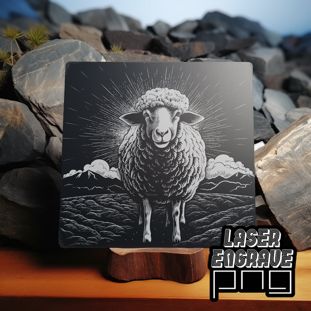 Lamb PNG | Laser Engrave PNG | Slate Coaster Files | Cnc Router Files ...